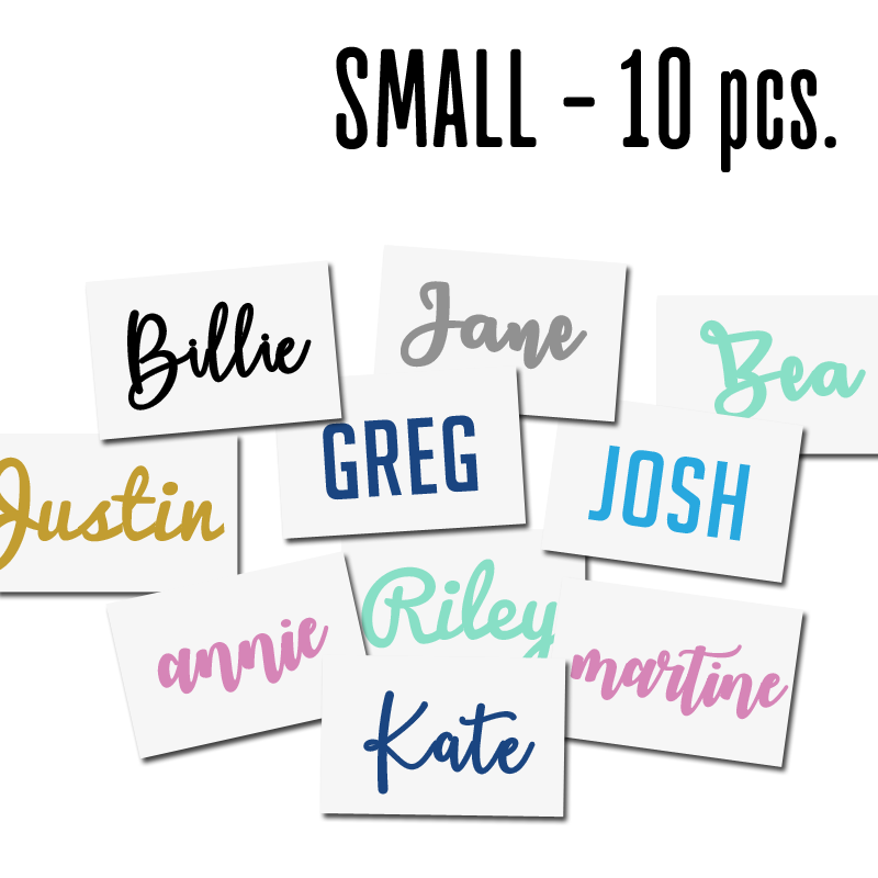 Regular Name Decal 10pc Package • Decal Bar