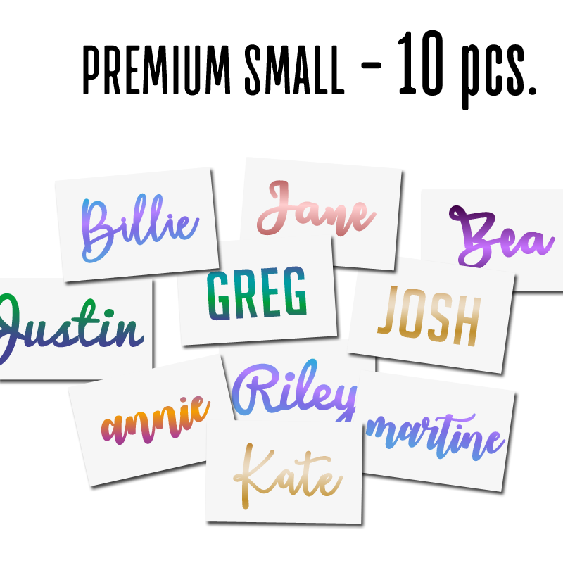 Premium Name Decal 10pc Package • Decal Bar