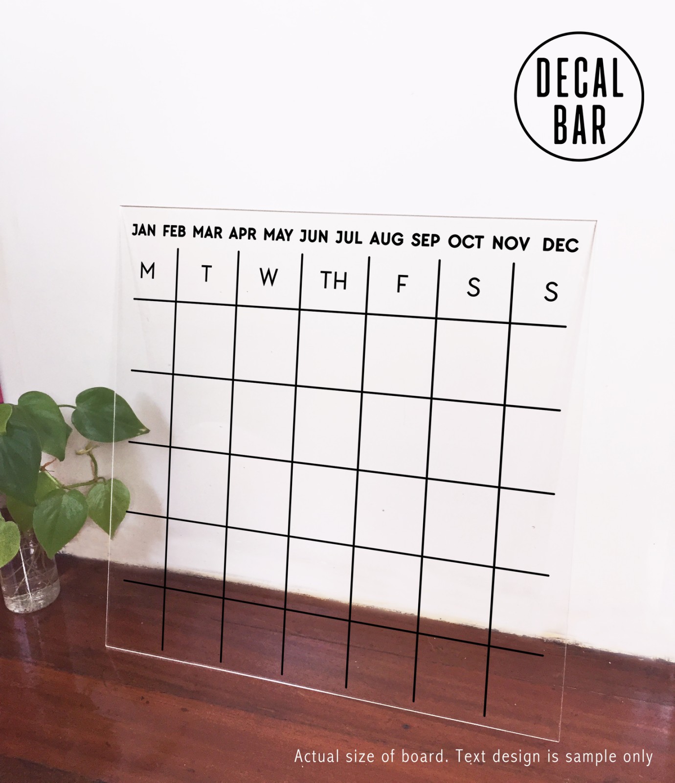 Monthly Desk Planner Board 14x14 • Decal Bar