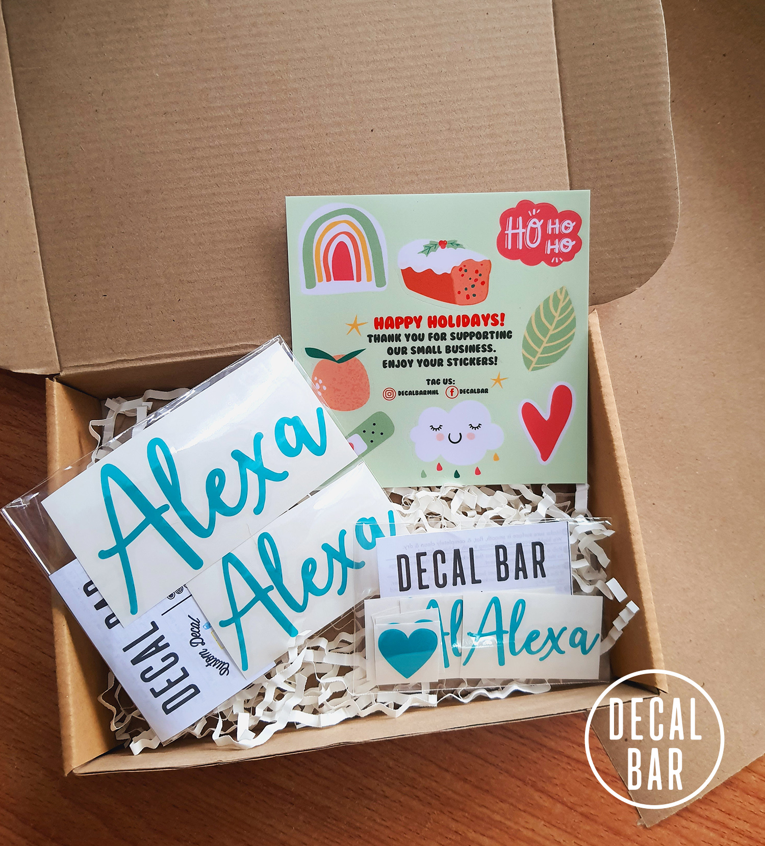 Basic name stickers gift box • Decal Bar