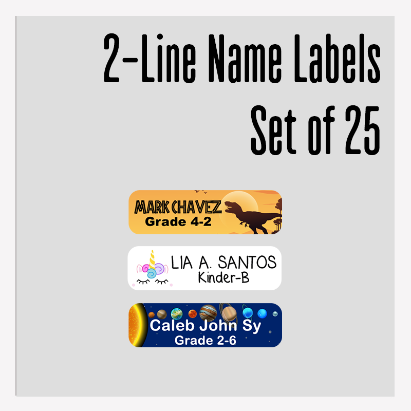2-Line Name Labels Set of 25 • Decal Bar